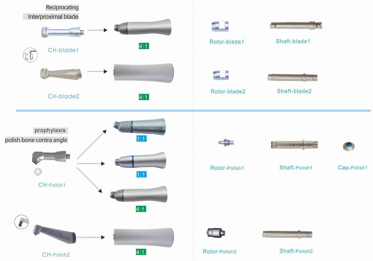 Contra angle Assembly Diagram - 普优美医疗promed dental