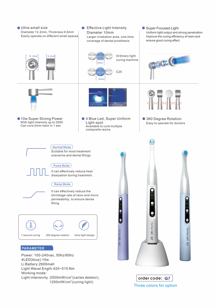LED curing light & caries detector(Q7) - 普优美医疗promed dental