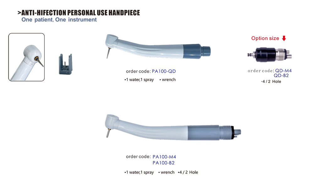 PA100-QD Disposable handpiece 4/2 hole (coupling type) - 普优美医疗promed dental